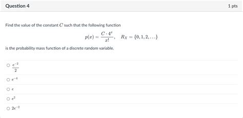 Solved Find The Value Of The Constant C Such That The Chegg Com