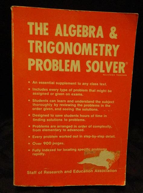 The Algebra And Trigonometry Problem Solver Dr M By Coolcoolvintage 12