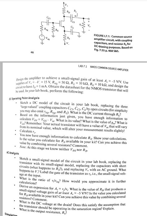 Design The Common Source Amplifier Circuit In The