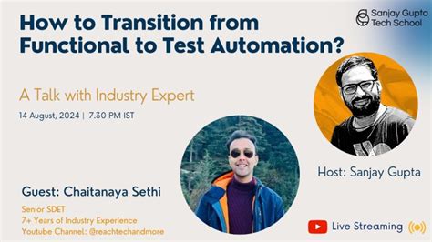 Sanjay Gupta Tech School On Linkedin Testautomation Careertransition