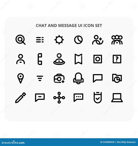 Icon Chat And Message Ui App Outline Stock Vector Illustration Of Chat Thin