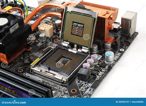 Computer Motherboard With Processor Chip Stock Photo Image 50996797