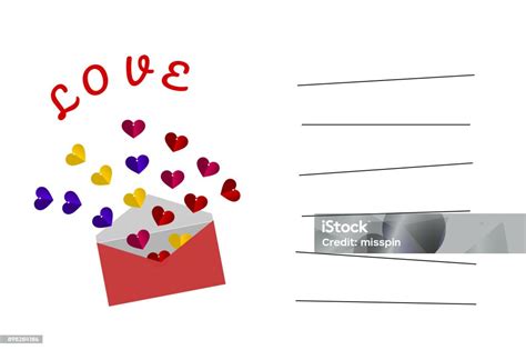 종이 일러스트 컷 스타일 개념 백색 색깔에서 해피 발렌타인의 날 카드 분홍색 봉투 벡터에 화려한 마음입니다 라인 카드에 쓰기에 대 한 그림 0명에 대한 스톡 벡터 아트 및