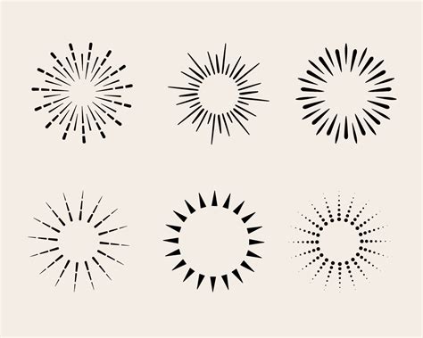 Linear Sunburst Vector Collection