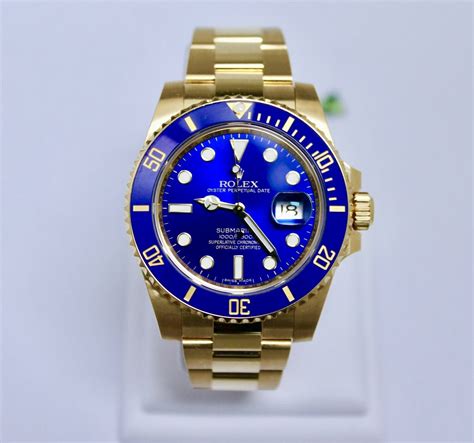 Rolex Submariner 18ct Solid Gold Blue Dial 116618lb