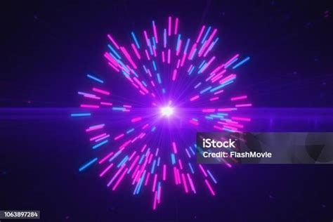 디지털 네온 불꽃놀이 3 차원 일러스트 레이 션의 초록 빛깔된 폭발 0명에 대한 스톡 사진 및 기타 이미지 0명 네온 다중 색상 Istock