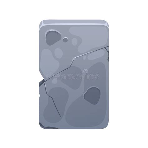 Stone Board Game Ui Element Metal Rectangle Panel Vertical Plate For Gui Grunge Rough