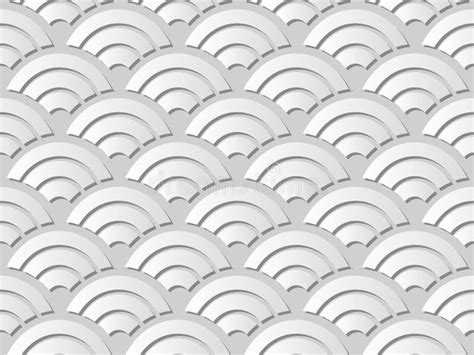 3d White Paper Art Round Curve Cross Scale Stock Vector Illustration