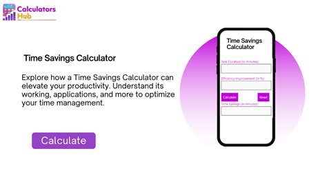 Time Savings Calculator Online Calculatorshub