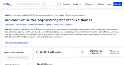 Minicore Fast Scrna Seq Clustering With Various Distances Scite Report