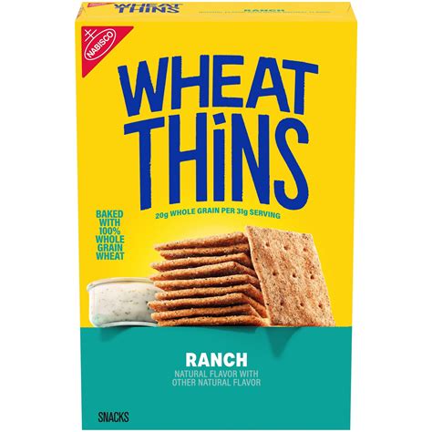 Wheat Thins Ranch Flavored Snacks Whole Grain Wheat Crackers Snack