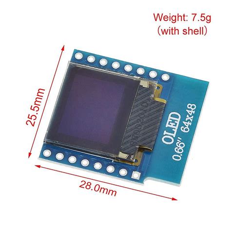 0 66 Inch 64x48 Iic I2c Oled Display Module Ssd1306 Shield Lcd Screen