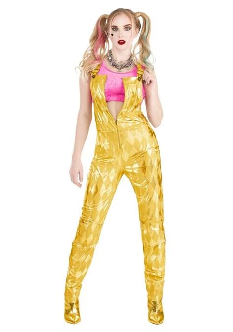 Harley Quinn Gold Overalls Costume For Women Harley Quinn Costumes