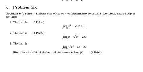 Solved 6 ﻿problem Sixproblem 6 6 ﻿points ﻿evaluate Each