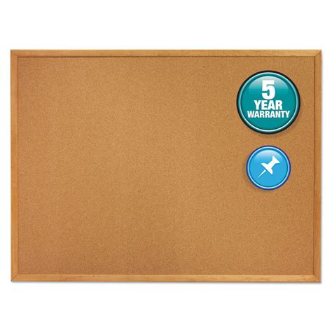 Quartet Classic Series Cork Bulletin Board X Oak Finish Frame At Osi