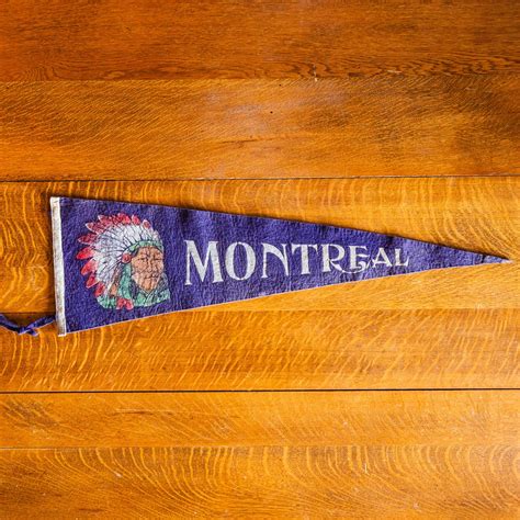 Montreal Quebec First Nations Felt Pennant Vintage Canada Wall Decor