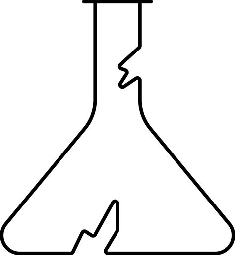 Black Stroke Illustration Of Broken Conical Flask Icon 24160155 Vector Art At Vecteezy
