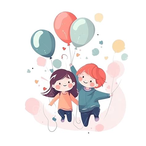 어린이날 삽화 캐릭터 색깔 풍선 Png 일러스트 및 이미지 에 대한 무료 다운로드 Pngtree