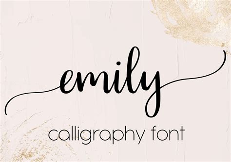 Emily Cursive Font Long Tail Swirly Script Ttf Otf Svg Etsy