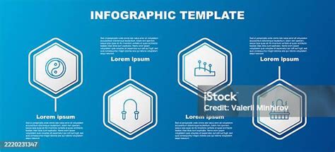 세트 라인 음양 줄넘기 침술 요법 사우나 및 스파 절차 비즈니스 인포그래픽 템플릿입니다 벡터 건강 진단에 대한 스톡 벡터 아트 및 기타 이미지 Istock