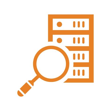 premium vector database search icon orange version