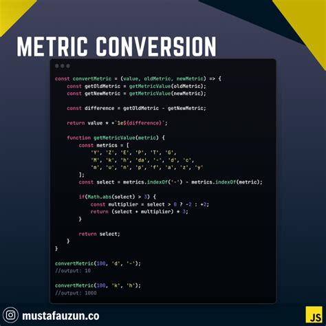 Javascript Metric Conversion Mustafa Ateş Uzun Blog