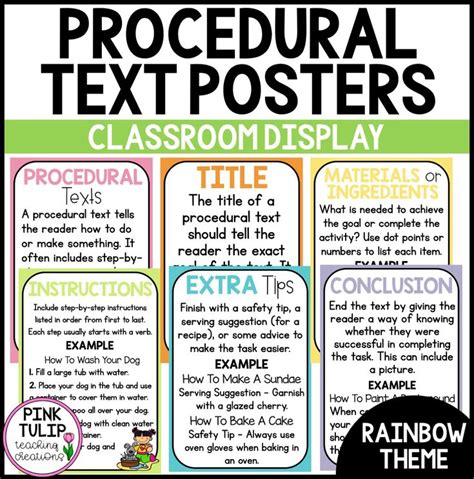 Procedural Text Posters Classroom Decor