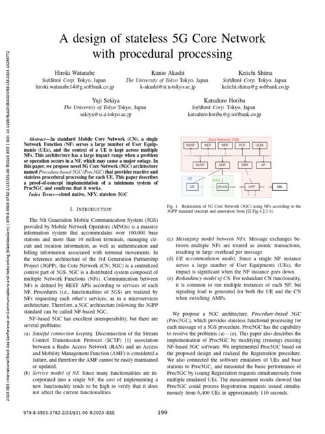 A Design Of Stateless 5g Core Network Pdf Virtual Machine Computing