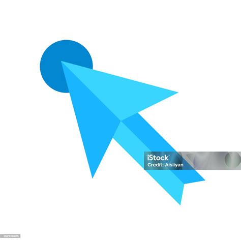Flat Blue Pointer Cursor Arrow Computer Mouse Click Closed Mark Stock