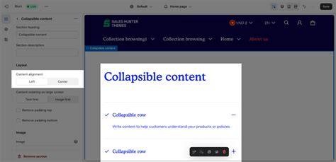 collapsible content blum theme