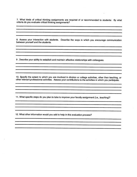 Faculty Self Evaluation Form Edit Fill Sign Online Handypdf