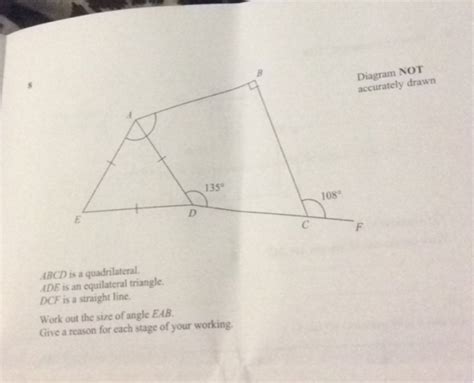 Solved M Not Tely Drawn 4bcd Is A Quadrilateral Ade Is An Equilateral Triangle Dcf Is A