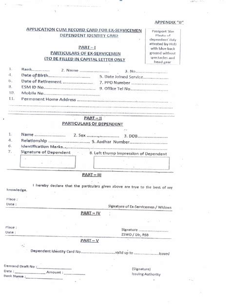 Dependent Id Card Application Pdf Identity Document Privacy