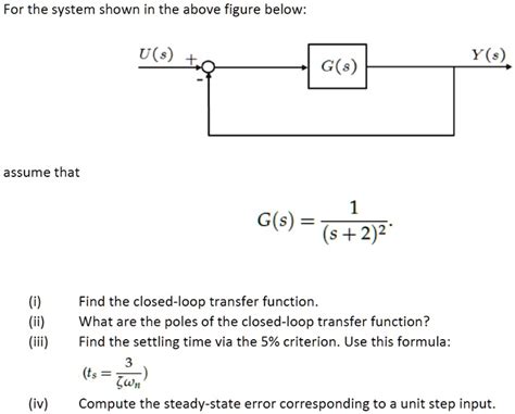 Solved For The System Shown In The Figure Below Us Ys Gs Assume