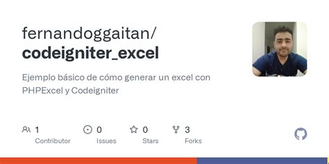 GitHub fernandoggaitan codeigniter excel Ejemplo básico de cómo generar un excel con PHPExcel