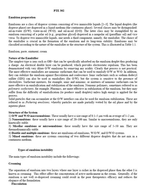 Cream Ointment Paste Pte 301 Pdf Emulsion Topical Medication