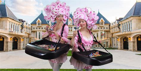 Rococo Candygirls Zuurstok Roze 18e Eeuwse Gezelschapsdames