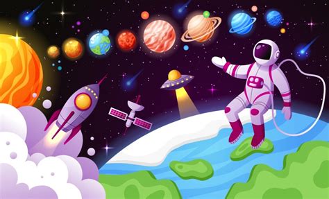 Cartoon Space Background Vector Art Icons And Graphics 49 Off
