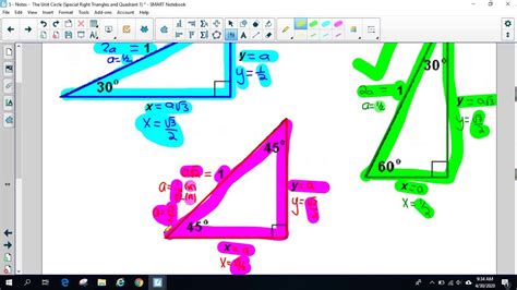 Quadrants Labeled Math Reference Triangles