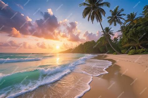 Premium Photo Beautiful Sunrise On The Triopical Beach