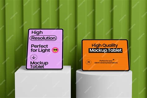 Premium Psd Editable Realistic Tablet Mockup With Modern Scene