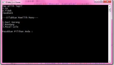 Juragan Coding C Cara Membuat Daftar Menu Dan Pengulangannya