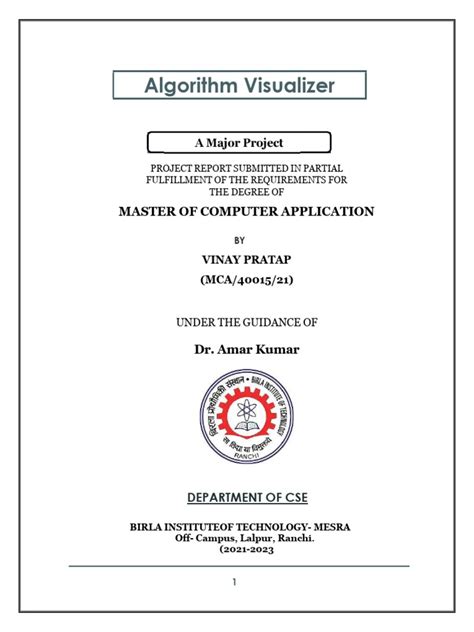 Project Report On Algorithm Visualizer Pdf Computer Programming