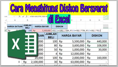 Cara Menghitung Diskon Bersyarat Di Excel Neicytekno
