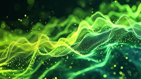 energetic neon waves laser lime fusion dynamic glowing effects premium ai generated image