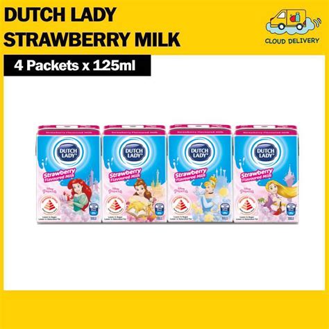 Dutch Lady Uht Milk 4 X 125ml Strawberry Shopee Singapore
