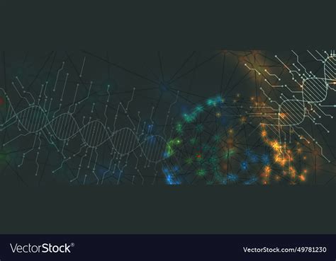 Abstract Artificial Intelligence Dna Technology Vector Image
