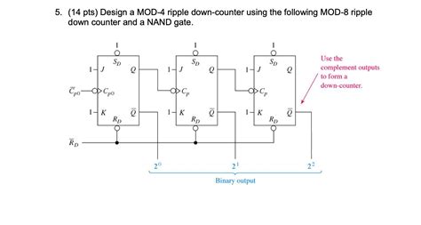Solved 5 14 Pts Design A Mod 4 Ripple Down Counter Using