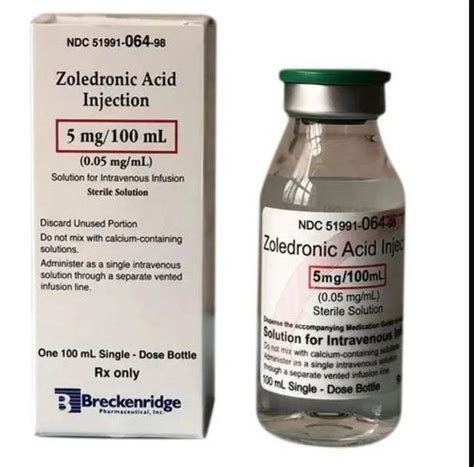 Zoledronic Acid Injection 5 Mg 100 Ml Breckenridge At ₹ 3000 Piece In Nagpur