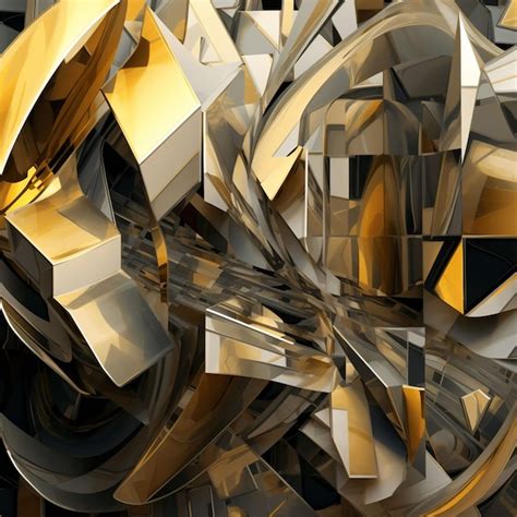 Premium Ai Image Geometric 3d Abstraction Generative Ai